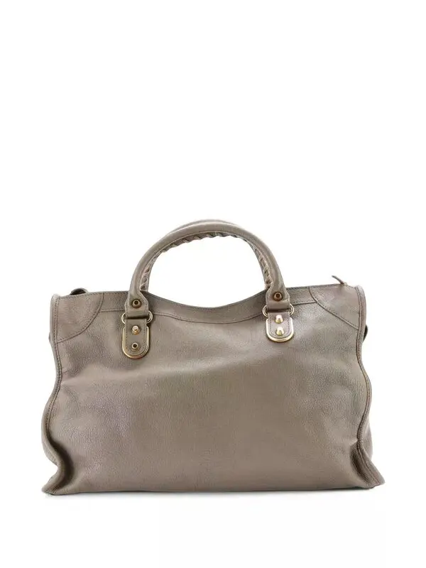 Balenciaga City Classic Metallic Edge Bag Leather Medium Satchel