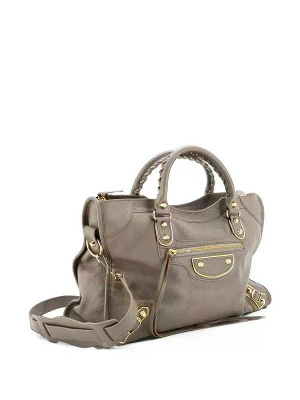 Balenciaga City Classic Metallic Edge Bag Leather Medium Satchel