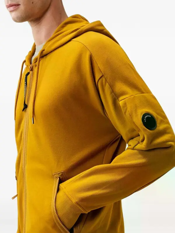 C.P. COMPANY Diagonal Raised Fleece Lens Hooded Zip Sweatshirt