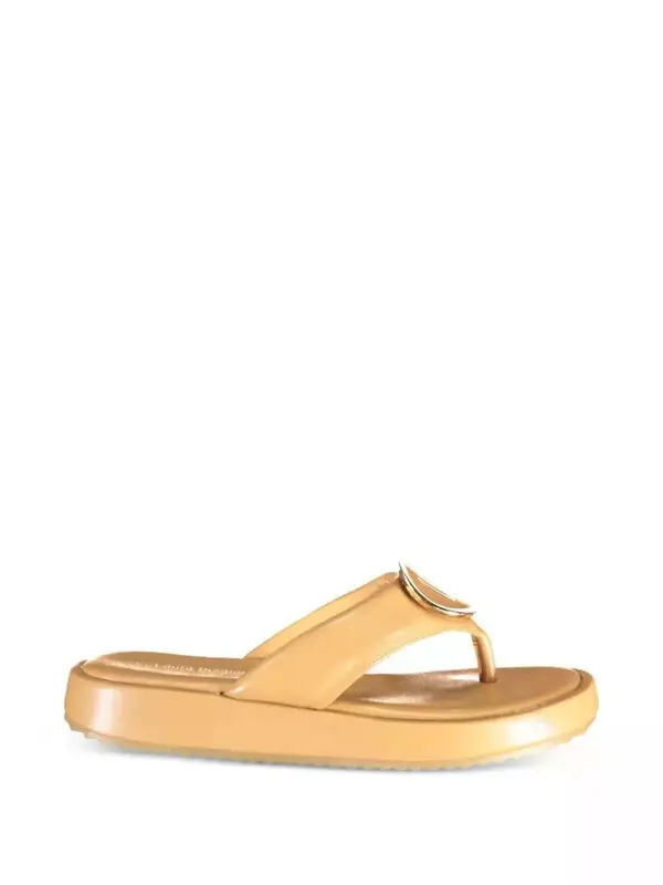 LAURA BIAGIOTTI Logo-plaque Platform Sandals - Neutrals