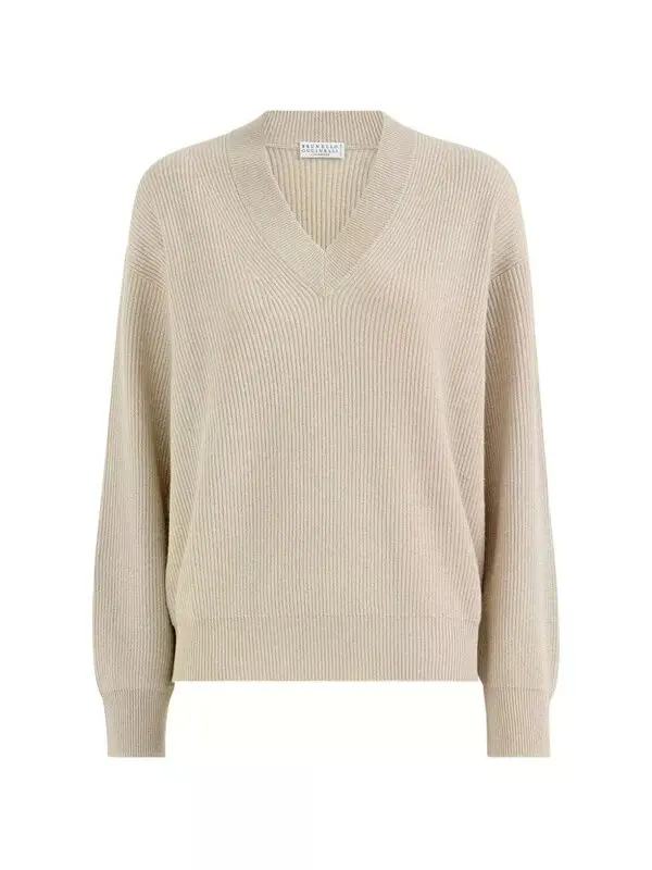 Brunello Cucinelli Sparkling Cashmere English-rib Cardigan - Neutrals