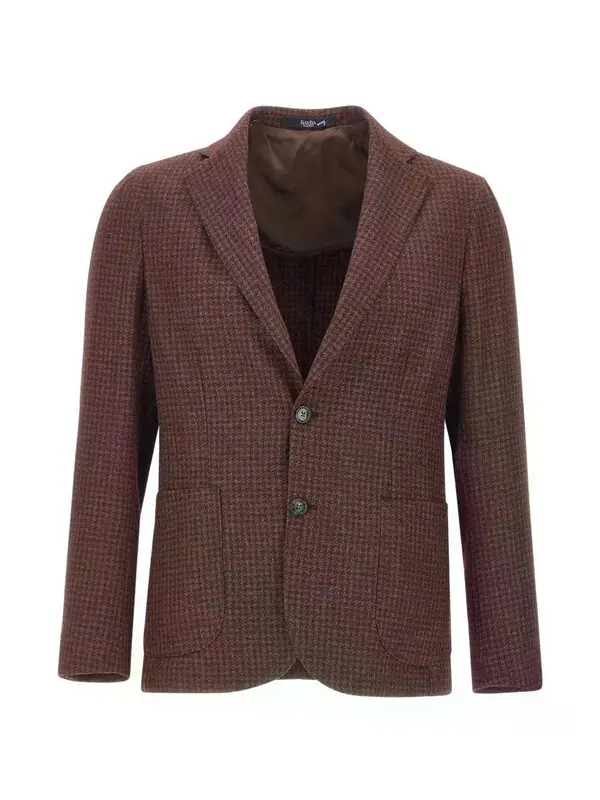 BARBA NAPOLI Easy J Mono Houndstooth Blazer - Red