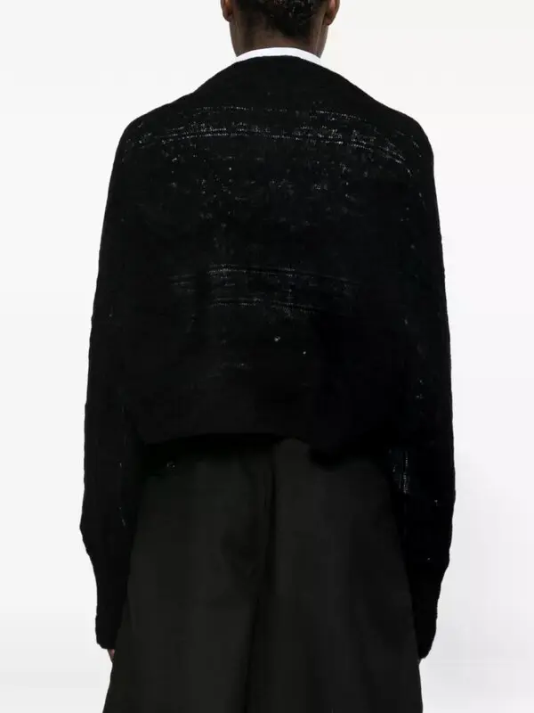 Yohji Yamamoto Open-knit Cropped Cardigan