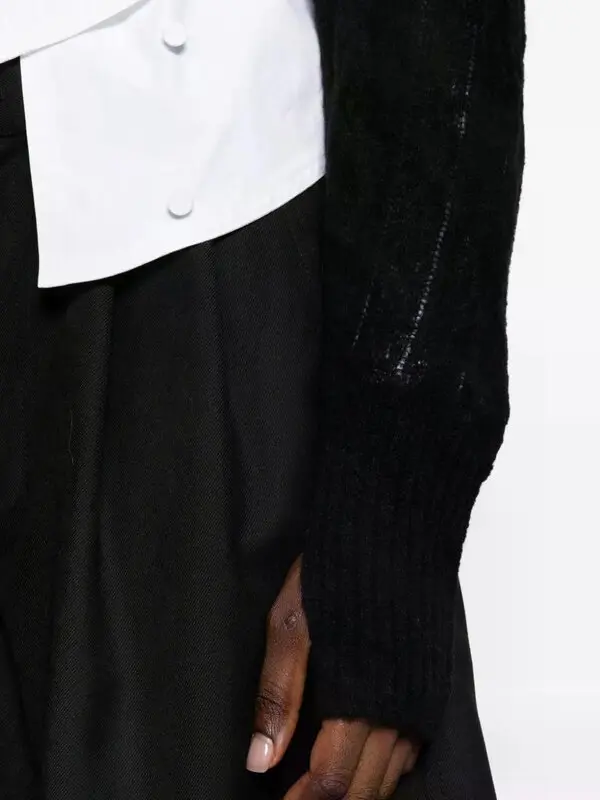 Yohji Yamamoto Open-knit Cropped Cardigan
