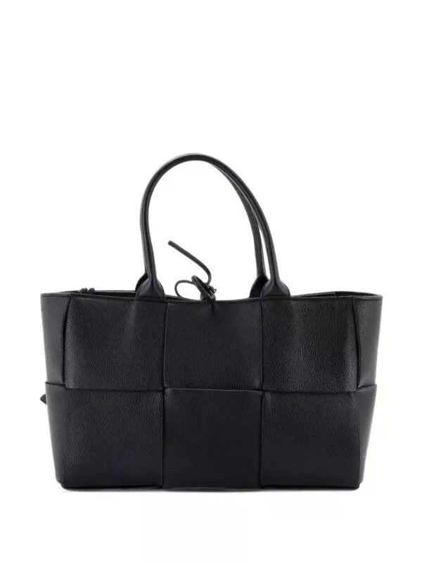 Bottega Veneta Arco Maxi Intrecciato Leather Small Tote Bag - Black
