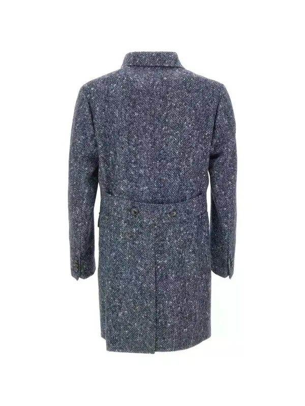 BARBA NAPOLI Clang Herringbone Double-breasted Coat