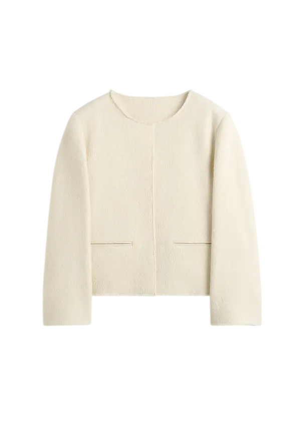TOTEME Open-front Bouclé Blazer - Ecru