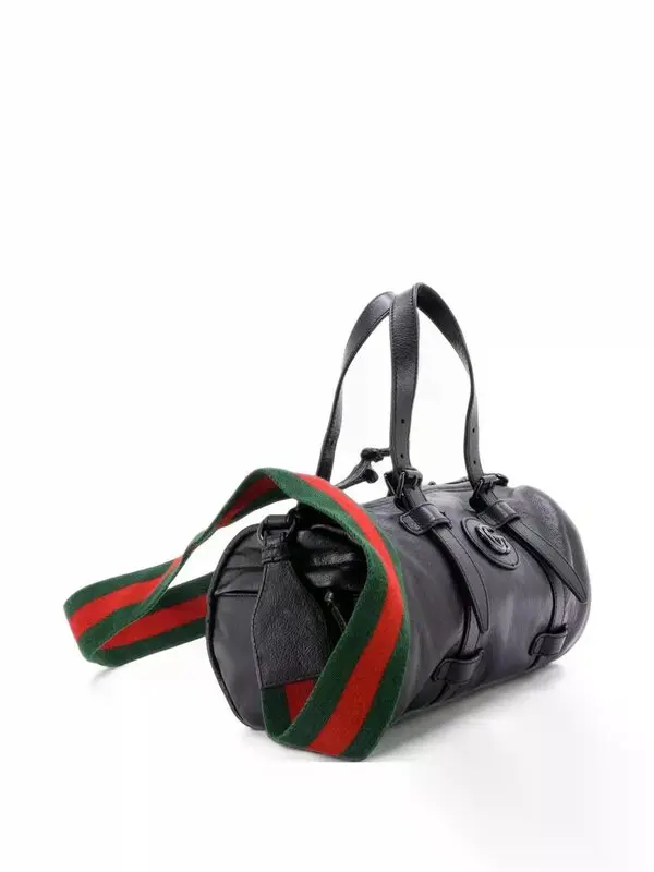 Gucci Tonal Gg Belted Duffle Bag Leather Small Travel Bag