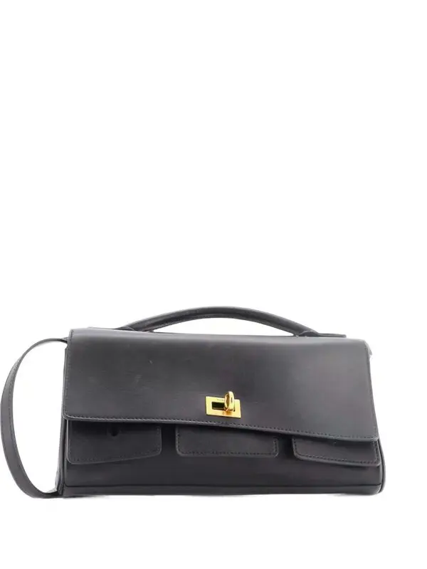 Balenciaga Bel Air Top Handle Flap Leather Shoulder Bag