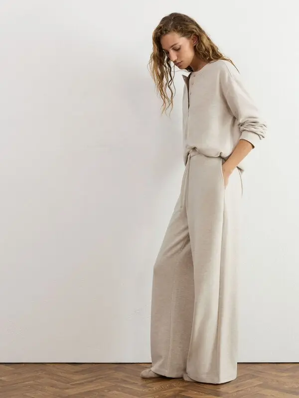 REISS Hattie Cotton-blend Wide-leg Drawstring Joggers