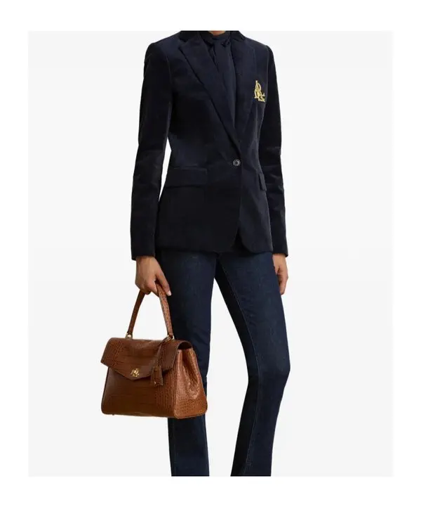 Ralph Lauren Monogram Corduroy Blazer - Navy