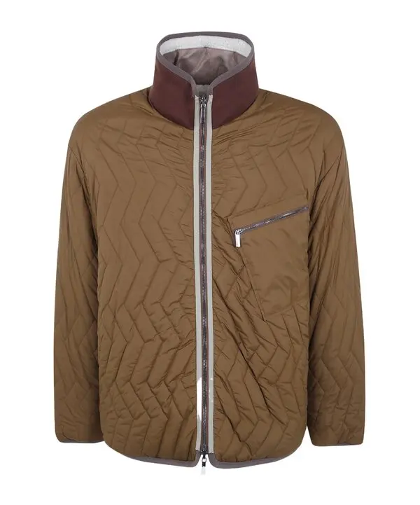 Emporio Armani Full Zip Bomber Jacket - Breen