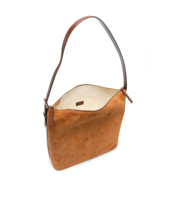 A.p.c. Suede Shoulder Bag - Camel