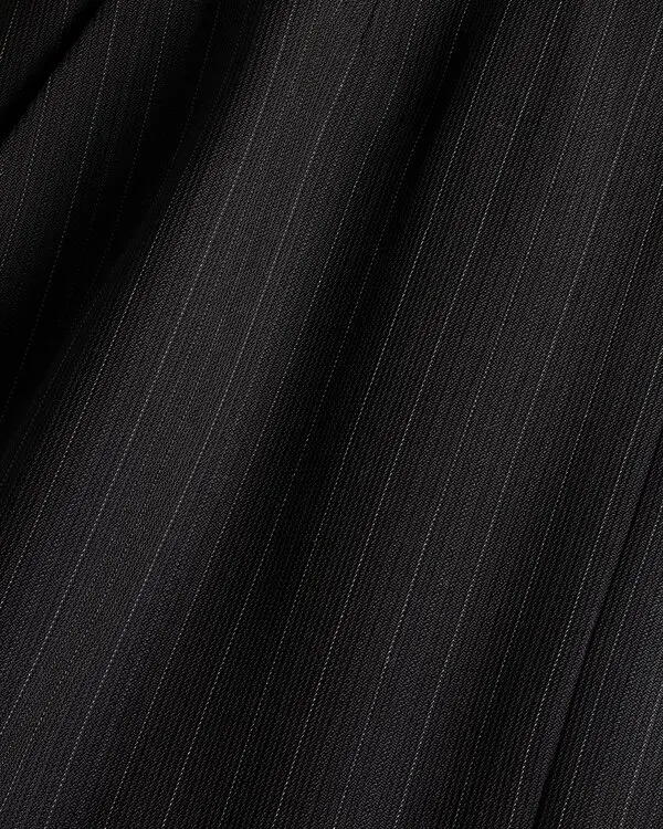 Saint Laurent Split Pencil Skirt In Chalk-stripe Wool Mélange