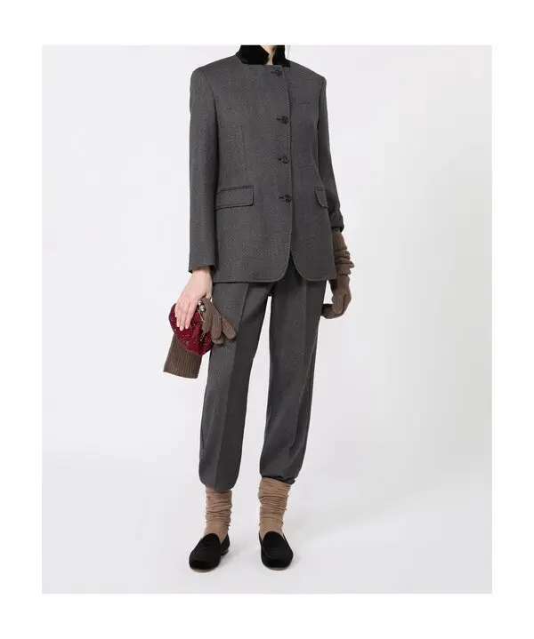 Max Mara Single-breasted Wool Tweed Jacket