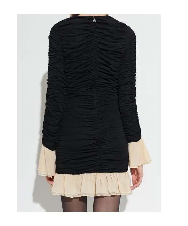 ROTATE BY BIRGER CHRISTENSEN Ruched Long-sleeve Mini Dress