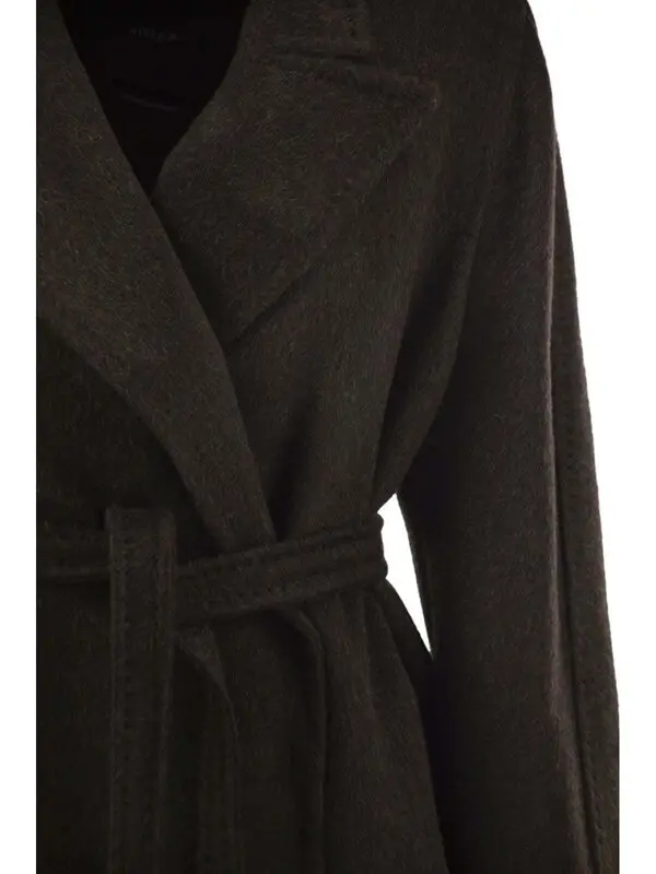 Max Mara Mxtvista Belted Long Coat - Black