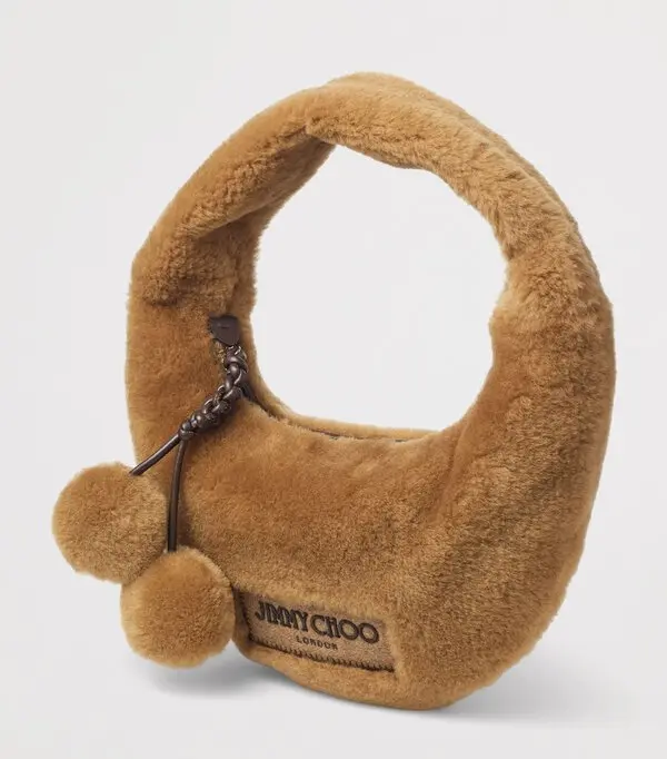 JIMMY CHOO Shearling Shoulder Bag