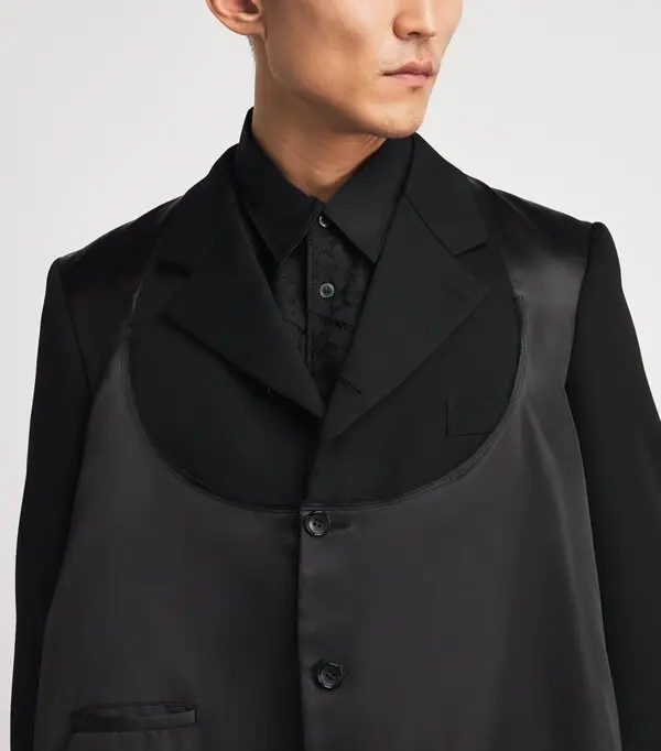 Comme Des Garçons Cotton Leather-insert Trench Coat