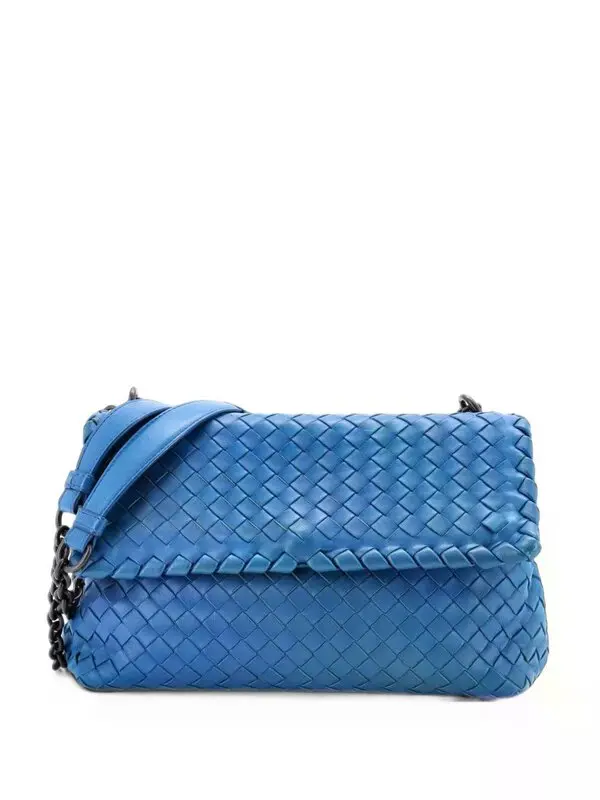 Bottega Veneta Olimpia Intrecciato Nappa Small Crossbody Bag - Blue