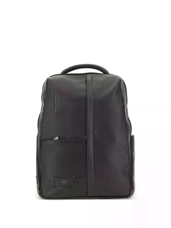 PIQUADRO Grained Leather Backpack - Black