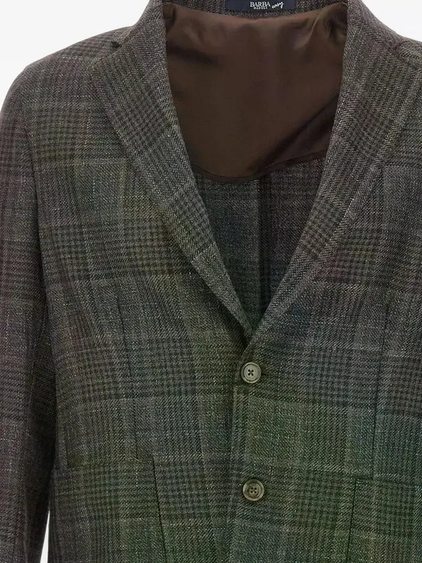 BARBA NAPOLI Easy J Mono Prince Of Wales-patterned Blazer