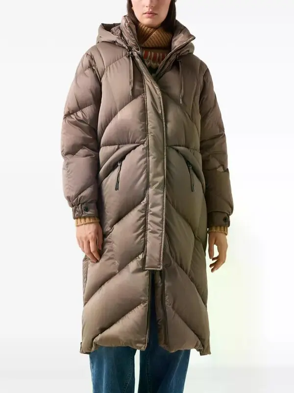 Bogner Quilted Hooded Coat - Brown