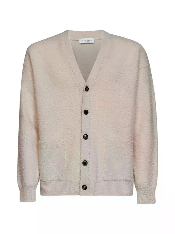 ROBERTO COLLINA Button-up Bouclé Cardigan - Neutrals