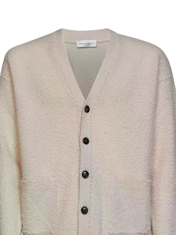 ROBERTO COLLINA Button-up Bouclé Cardigan - Neutrals