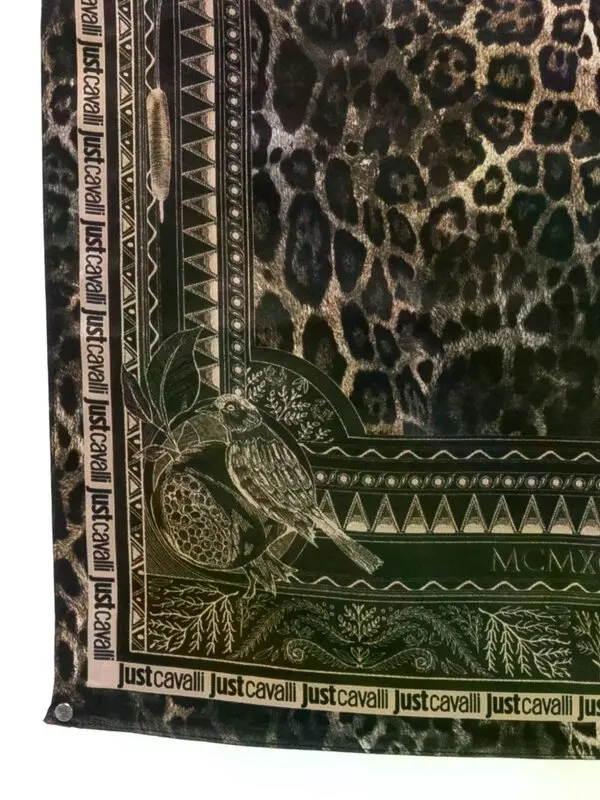 Just Cavalli Leopard-print Floral-print Scarf