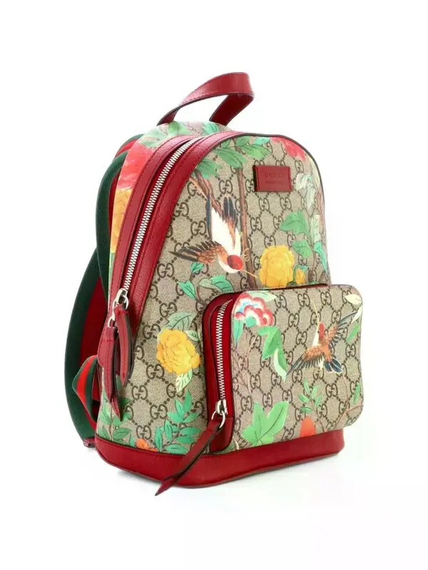 Gucci Zip Pocket Tian Print Gg Coated Canvas Small Backpack