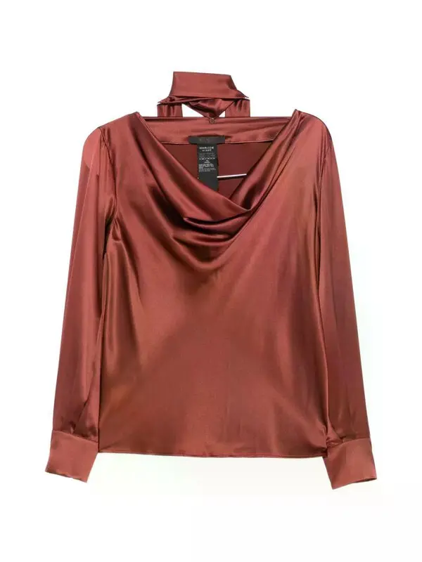 Max Mara Cowl-neck Silk Top - Red