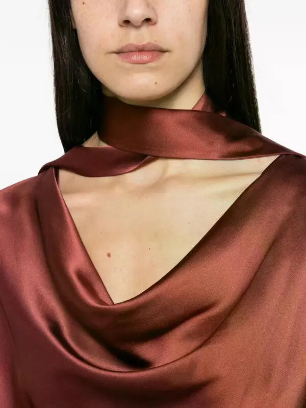 Max Mara Cowl-neck Silk Top