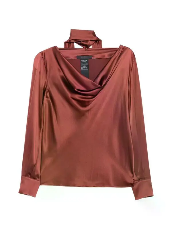 Max Mara Cowl-neck Silk Top - Red