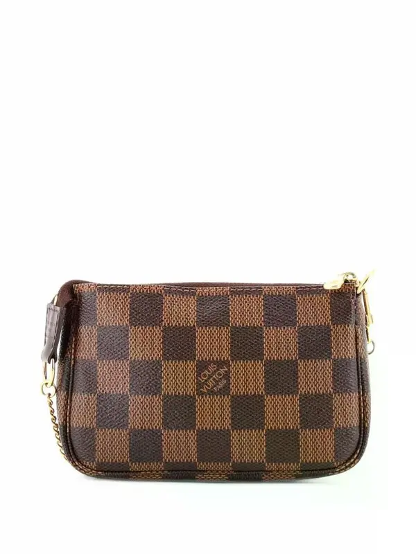 LOUIS VUITTON Pochette Accessoires Limited Edition Damier Mini Clutch Bag - Brown
