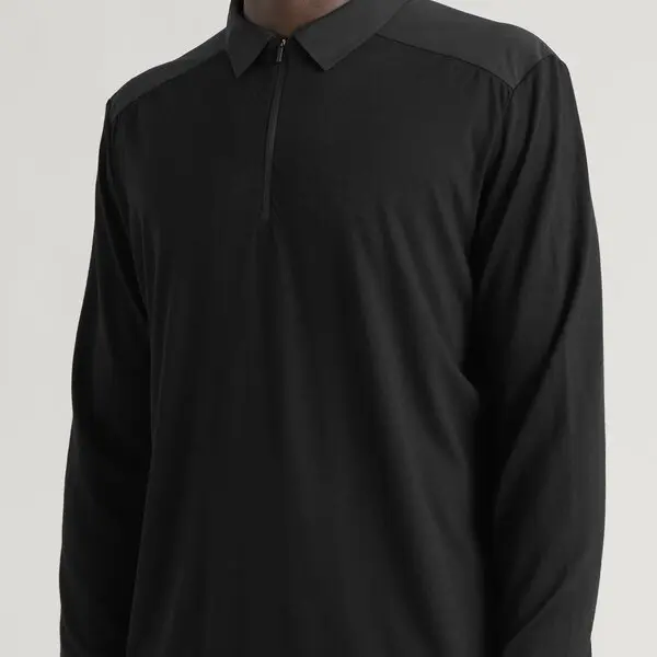 Arc'teryx Frame Long Sleeve Polo - Black