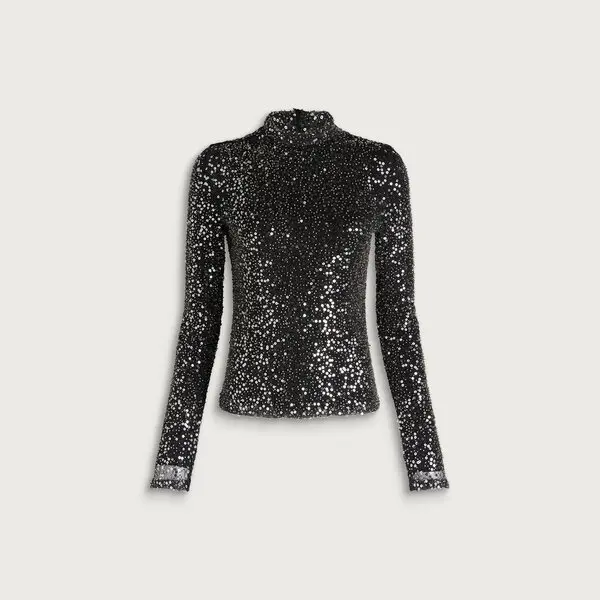 Isabel Marant Étoile Toile Lou Sequin Long Sleeve Top - Silver