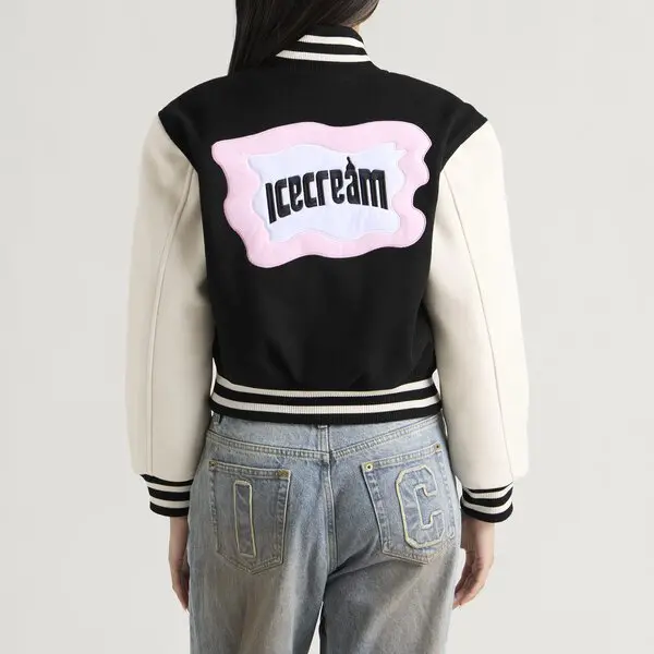 ICECREAM Cropped Varsity Jacket