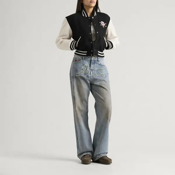 ICECREAM Cropped Varsity Jacket