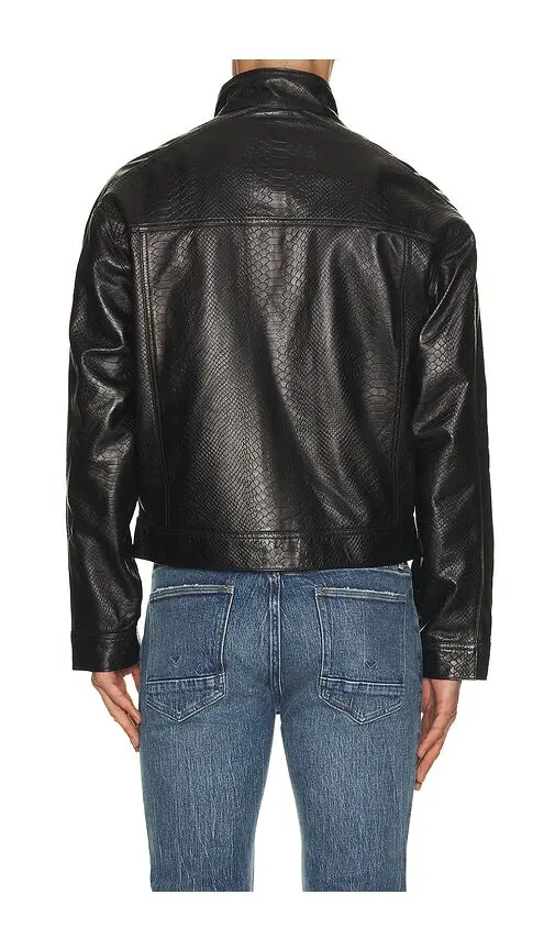 Hudson Jeans Leather Jacket In Black