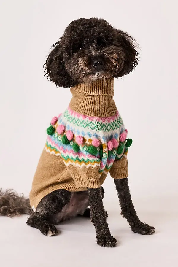 Anthropologie Fair Isle Bauble Pet Sweater - Multi