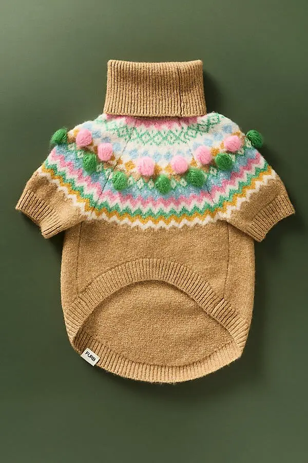 Anthropologie Fair Isle Bauble Pet Sweater