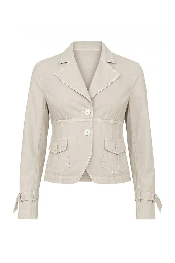 CONQUISTA Neutrals Light Tailored Denim Jacket - Beige