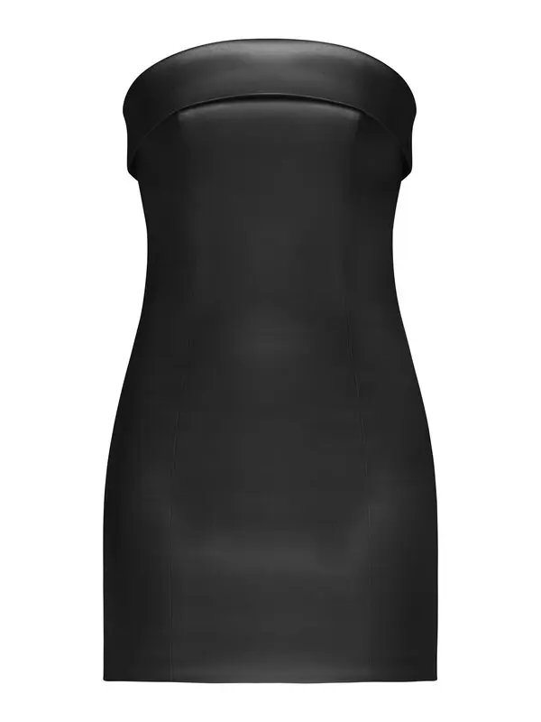 TIA DORRAINE Romantic Allure Satin Mini Dress - Black