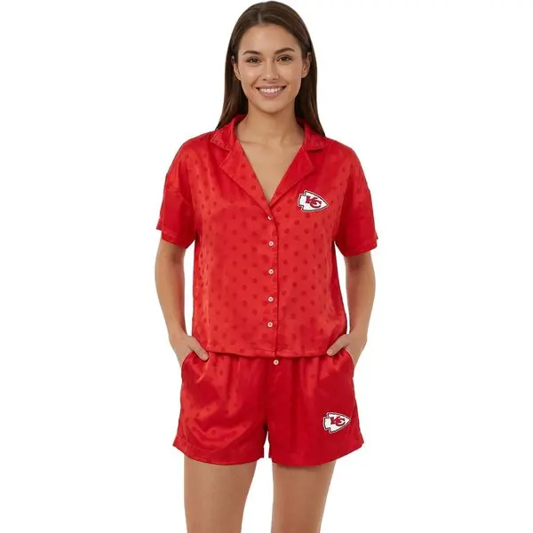 CONCEPTS SPORT Kansas City Chiefs Wink Dot Satin Jacquard Sleep Set - Red