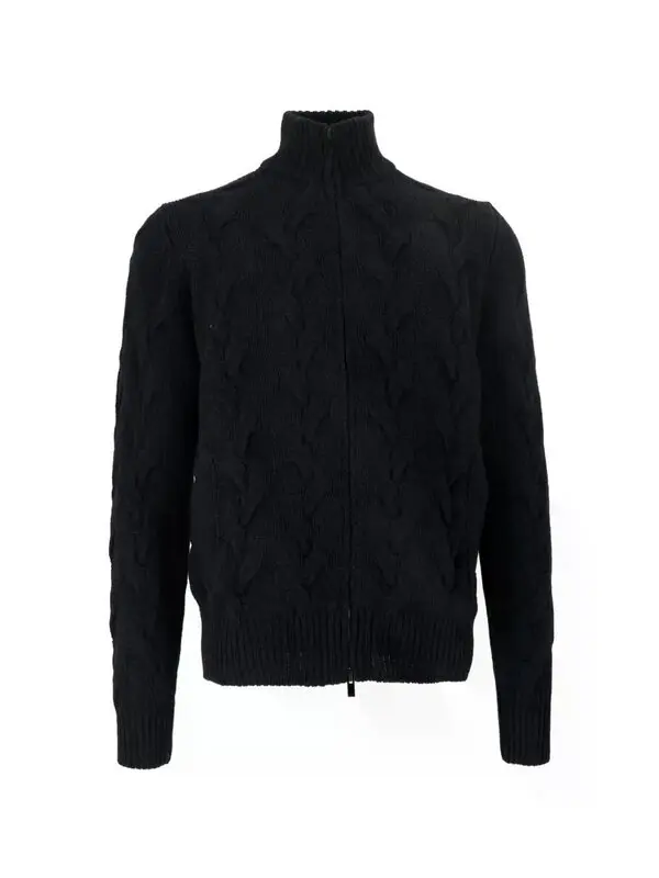 FILIPPO DE LAURENTIIS Cable-knit Zip-up Cardigan - Blue