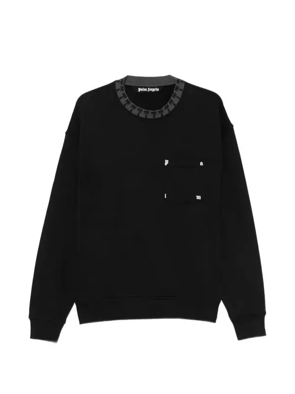 Palm Angels Crew-neck Pocket Sweatshirt - Black