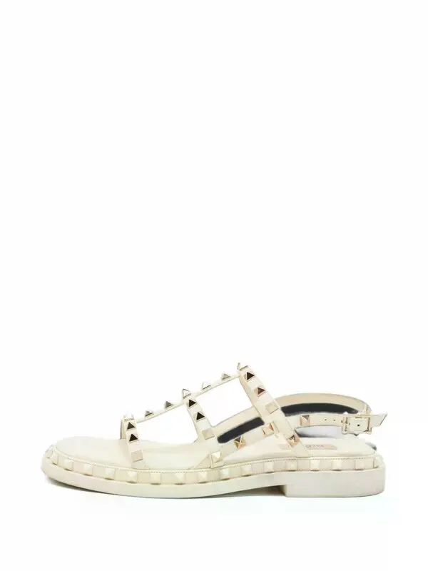 Valentino Garavani Rockstud Slingback Sandals - Neutrals