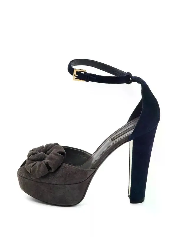 LOUIS VUITTON Flower-detail Platform Sandals - Grey