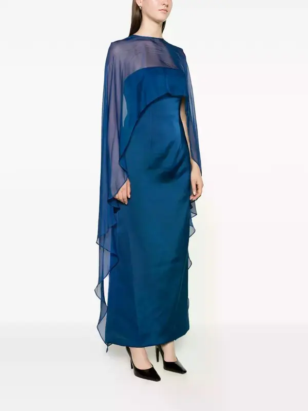 Simkhai Fiora Organza Cape Gown